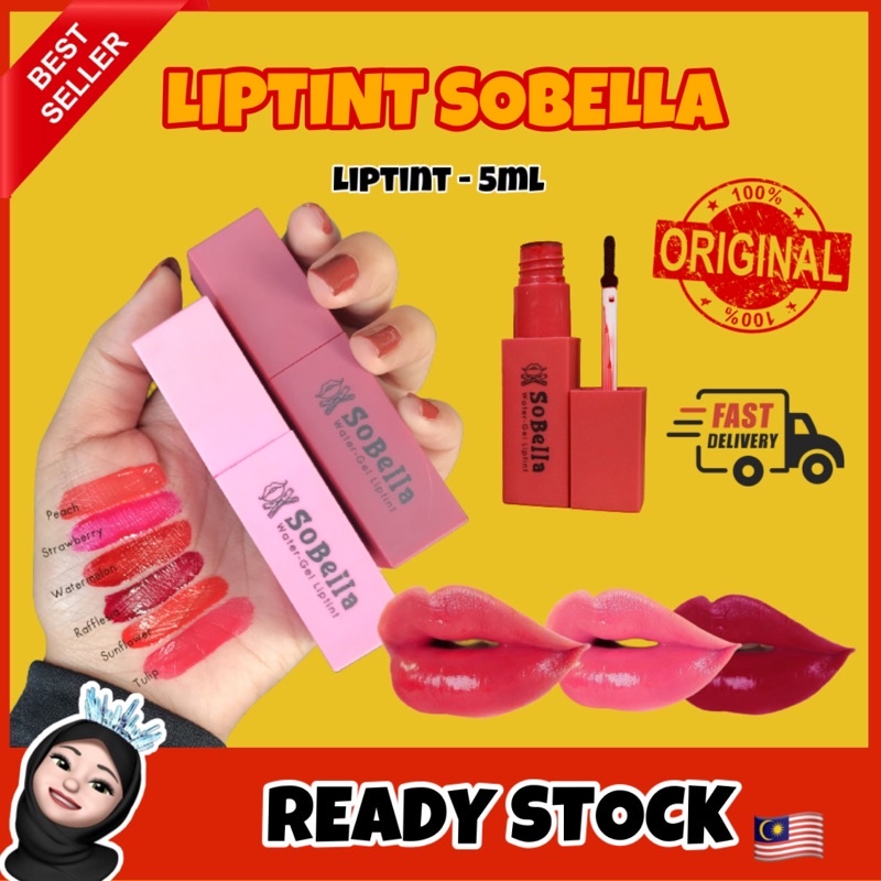 LIPTINT SOBELLA | Lip Tint SoBella | Liptint Watermelon | Shopee Malaysia