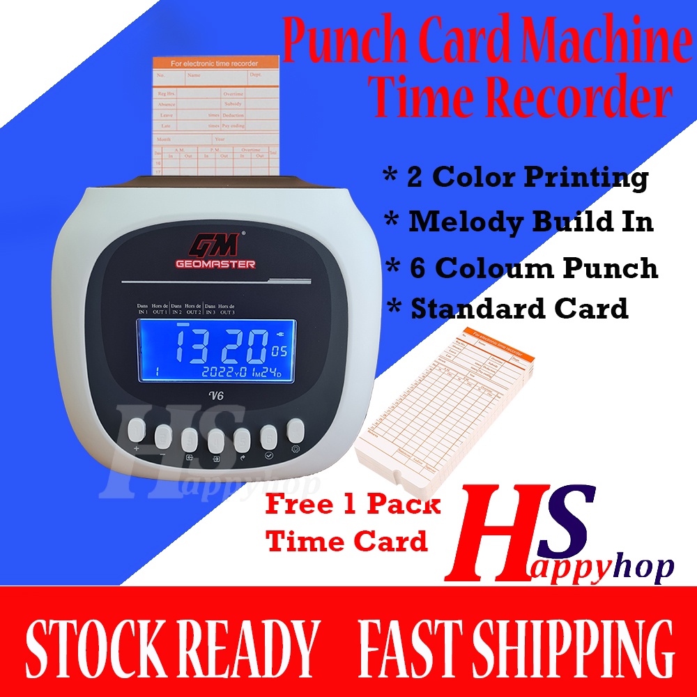 Office Use Time Recorder Punch Card Clocking Machine, Fully Digital ...