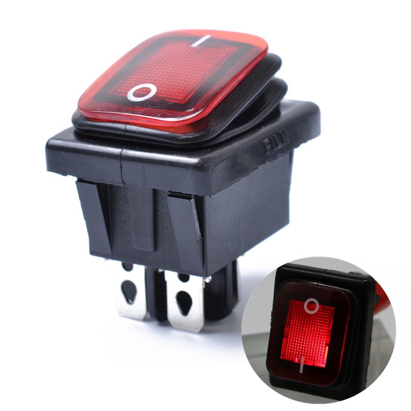 Waterproof Illuminated 4P Rocker Switch 16A On-Off / On-Off-On IP65 ...