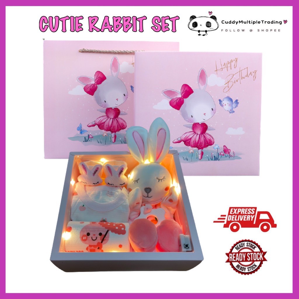 Cutie Rabbit Gift Set For Newborn Baby Girl Hadiah Untuk Baby Girl ...