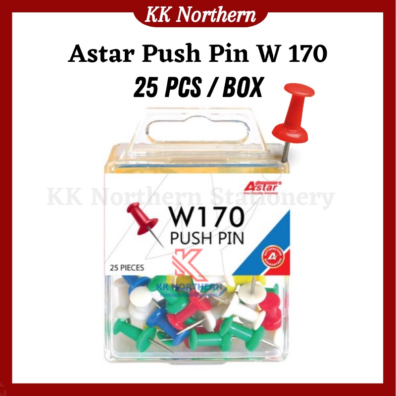 Astar Push Pin / Pin Thumb Thumbtack Board / Wall Studs/ Map Pins Paku ...