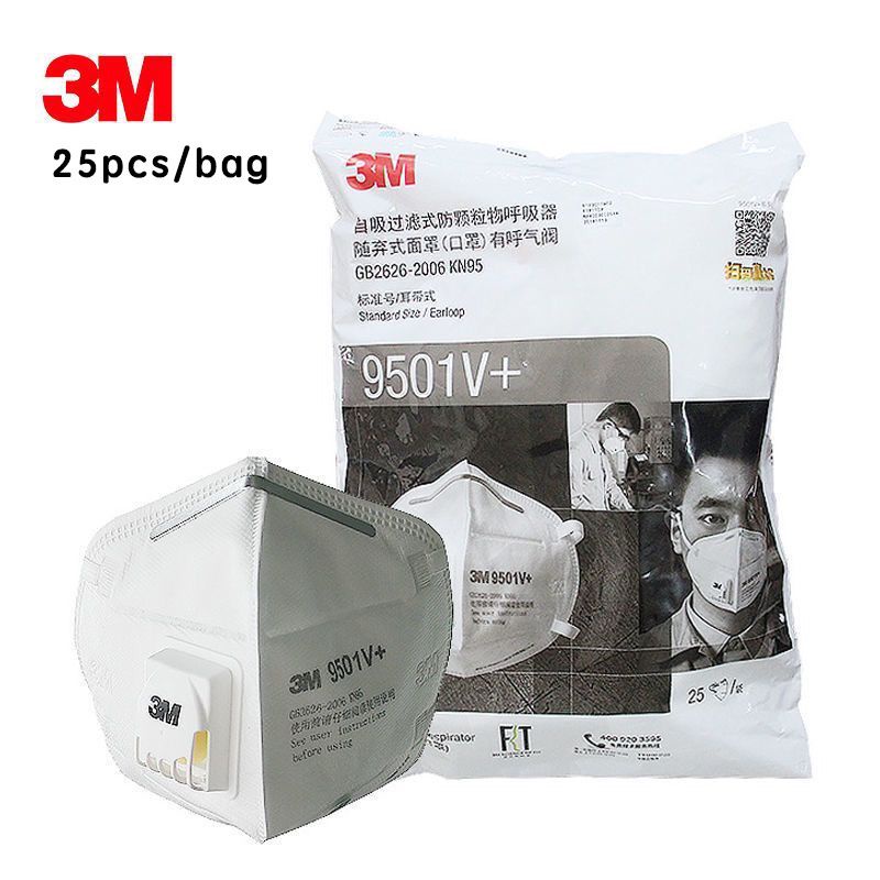 3M KN95 with 9501V+ standard size /Earloop with breathing valve | Shopee Malaysia