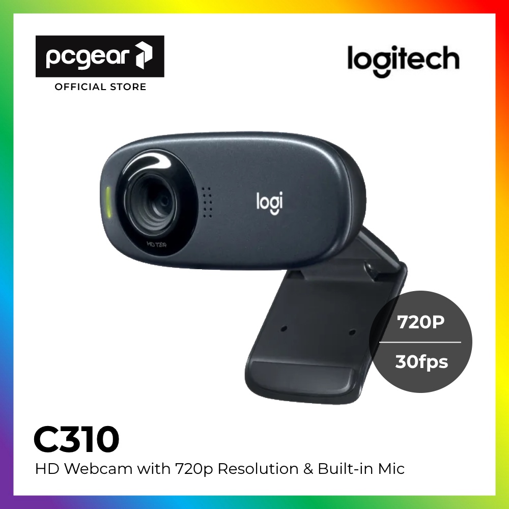 Logitech C310 HD Webcam Widescreen HD 720p for Video Calls with Noise ...