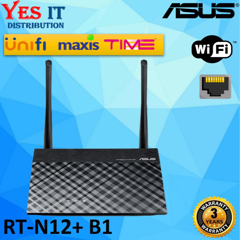 ASUS RT-N12+ B1 N300 Wi-Fi 3-in-1 Router / Repeater / Access Point ...