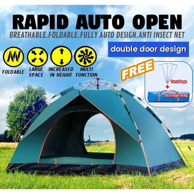 2m*2m Fully Automatic Tent Outdoor Foldable Camping Auto Tents UV ...