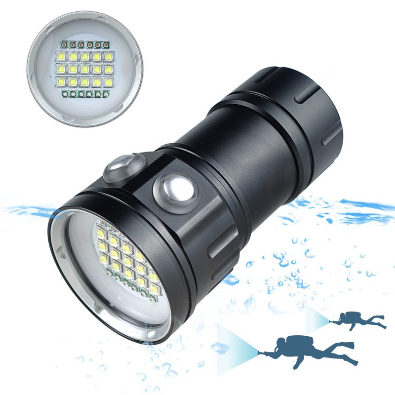 New LED Diving Flashlight Underwater 80M 15*L2 Photography Video Camera ...
