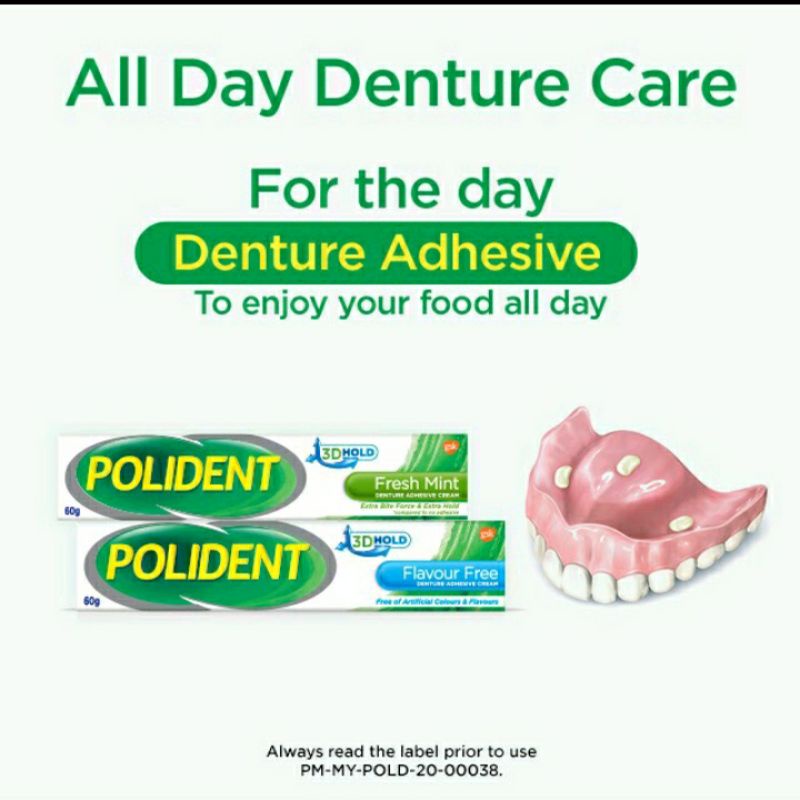 Polident Denture Adhesive Teeth Fixative - Flavor Free (60g) | Shopee ...
