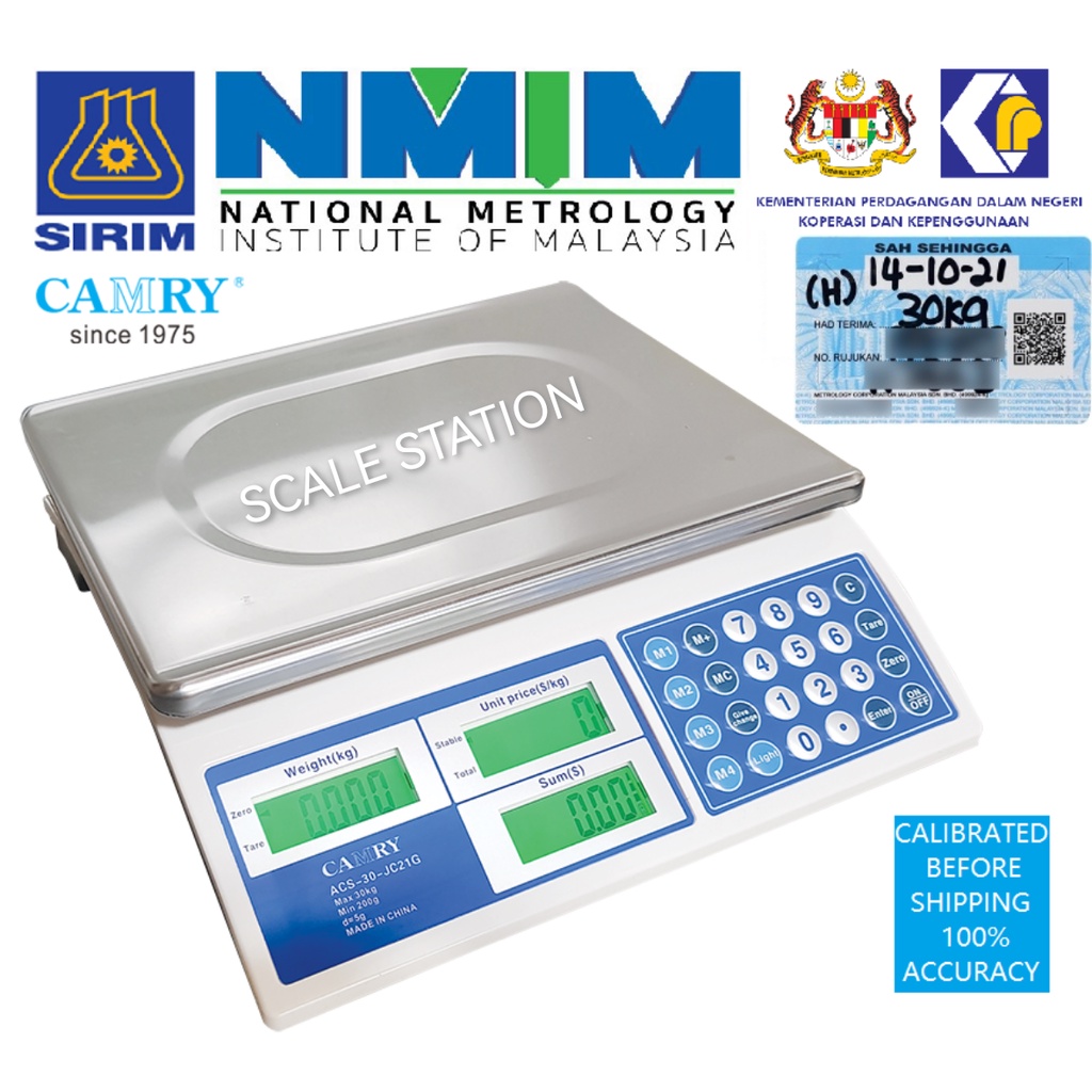 TIMBANG DIGITAL 25KG/30KG CAMRY ELECTRONIC PRICING SCALE JC21G (SIRIM ...