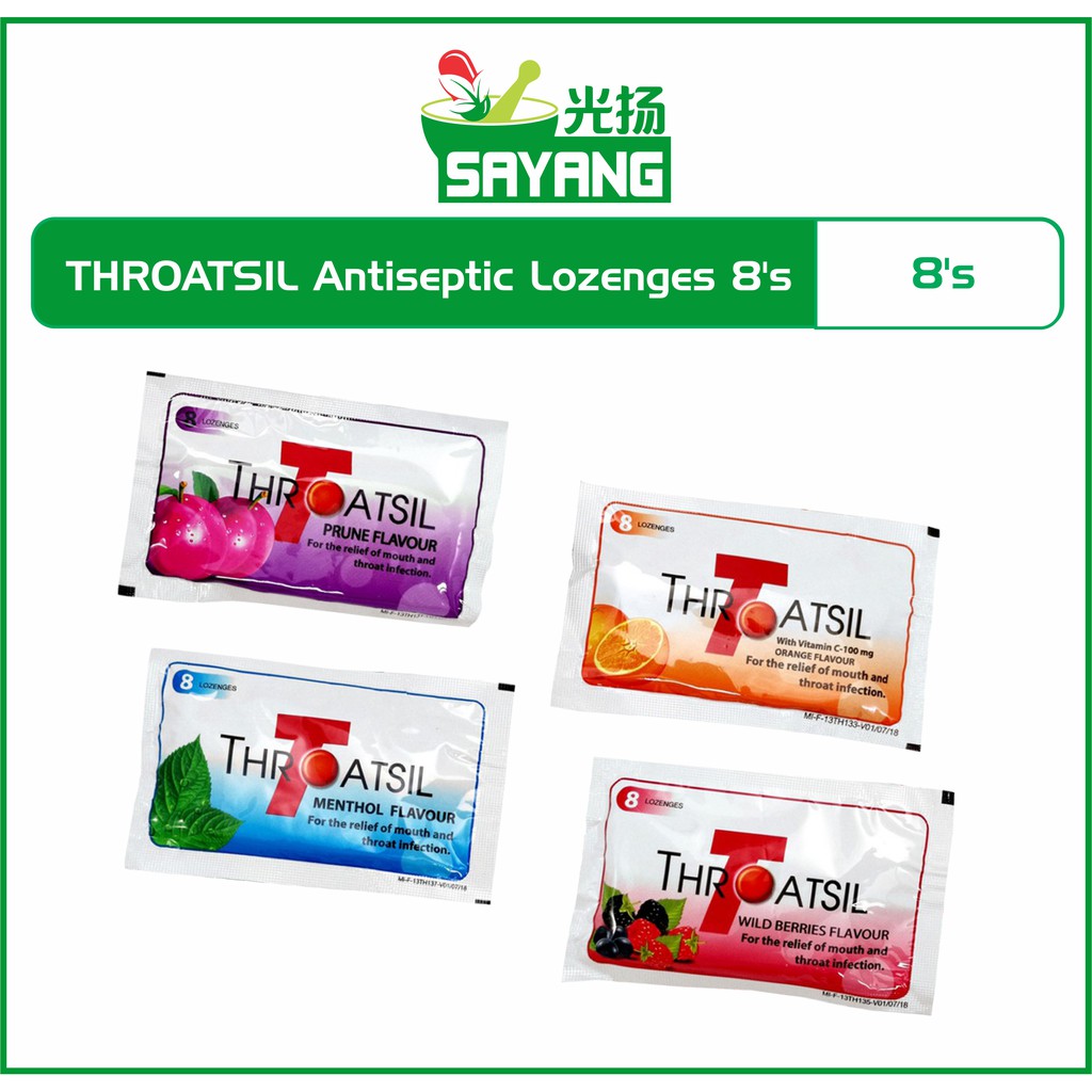 THROATSIL Antiseptic Lozenges 8's | Shopee Malaysia