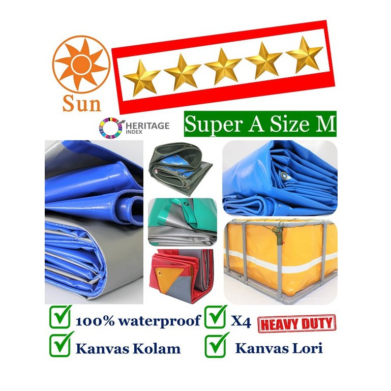 Size M Super A Nylon PVC Tarpaulin Vinylon Cover Lorry Canvas Fish Tank ...