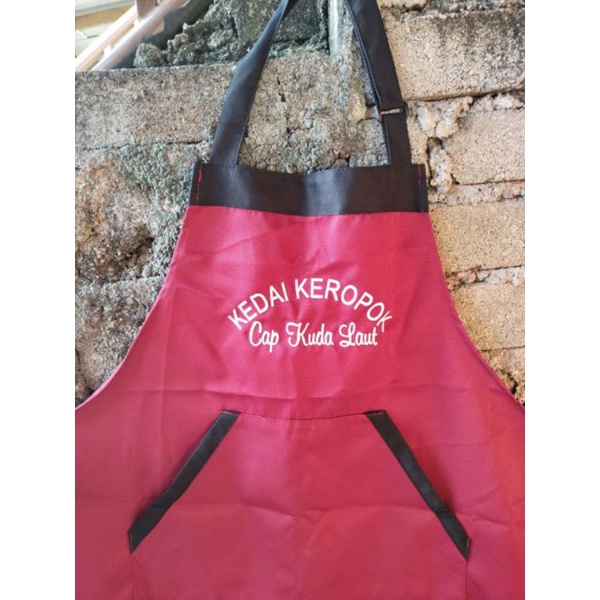 APRON SULAM WORDING 2-BARIS (PERSONALIZE EMBROIDERY) | Shopee Malaysia