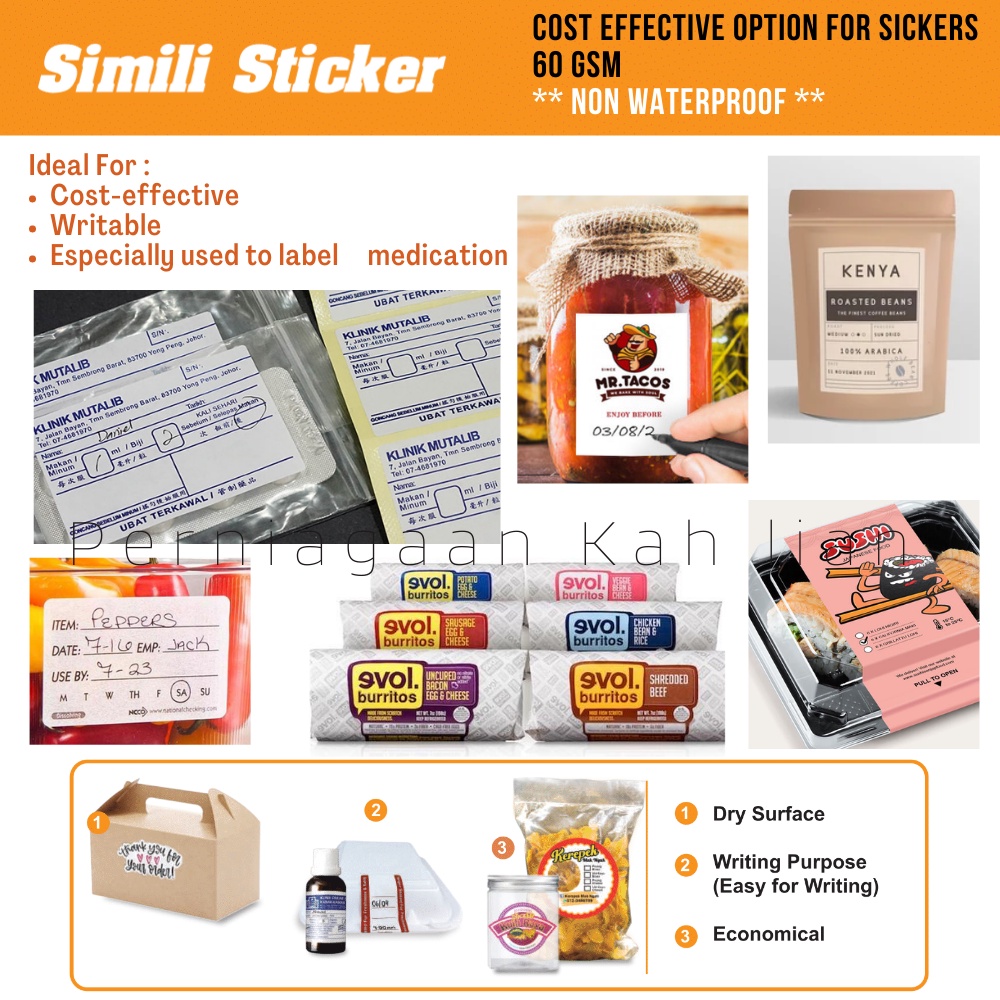 Custom Made Simili Sticker Mirrorkote Sticker Labels / Own Design Logo ...