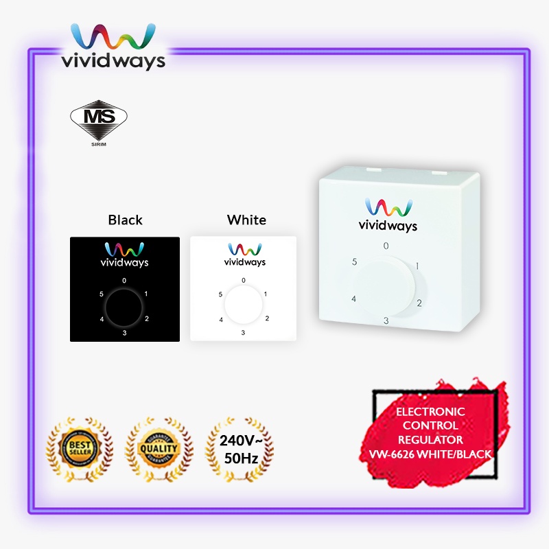 K2 VIVIDWAYS ELECTRONIC CONTROL REGULATOR VW-6626 BLACK WHITE ...