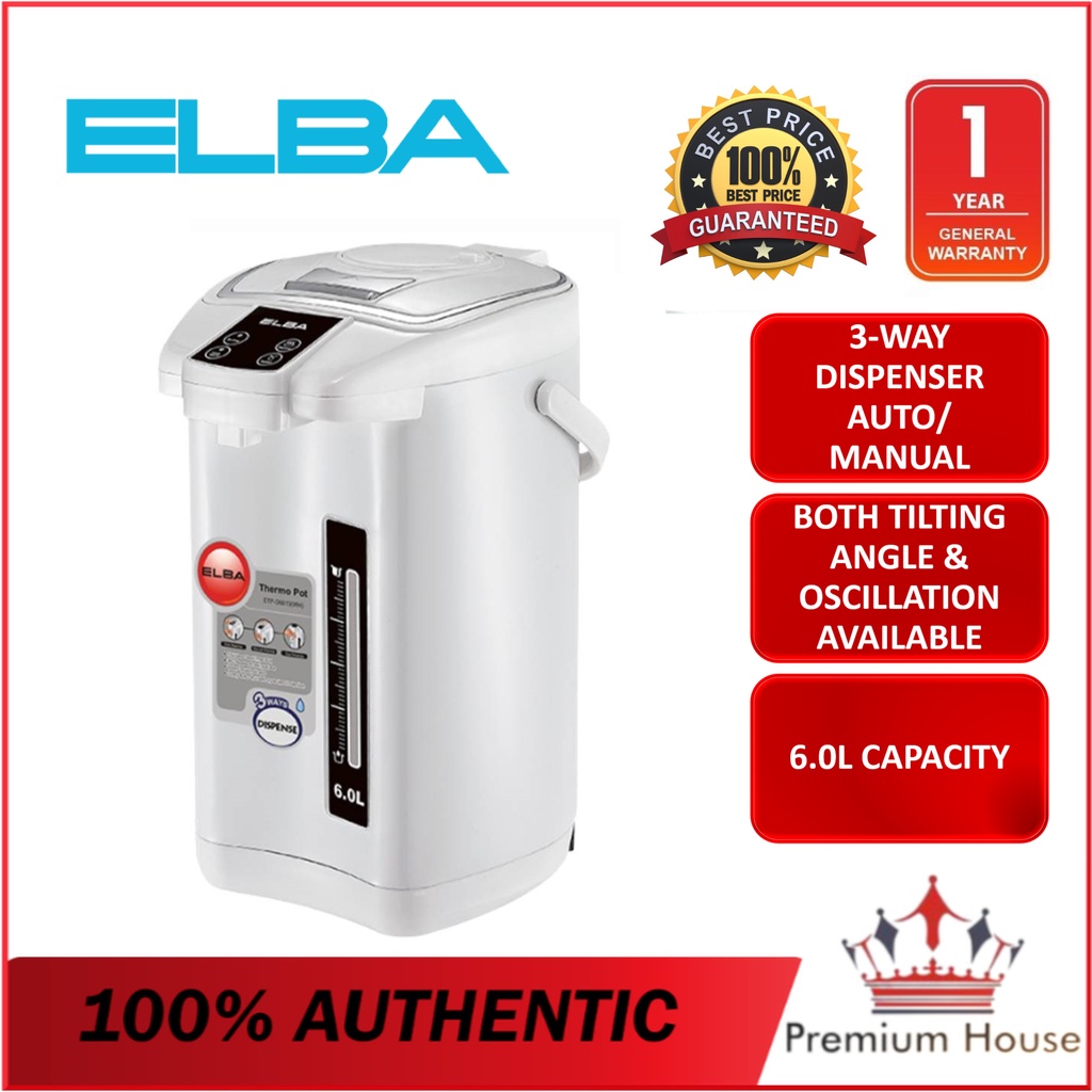 ELBA 6.0L Thermo Pot 3-Way Water Dispense Dry Boiled Protection ETP ...