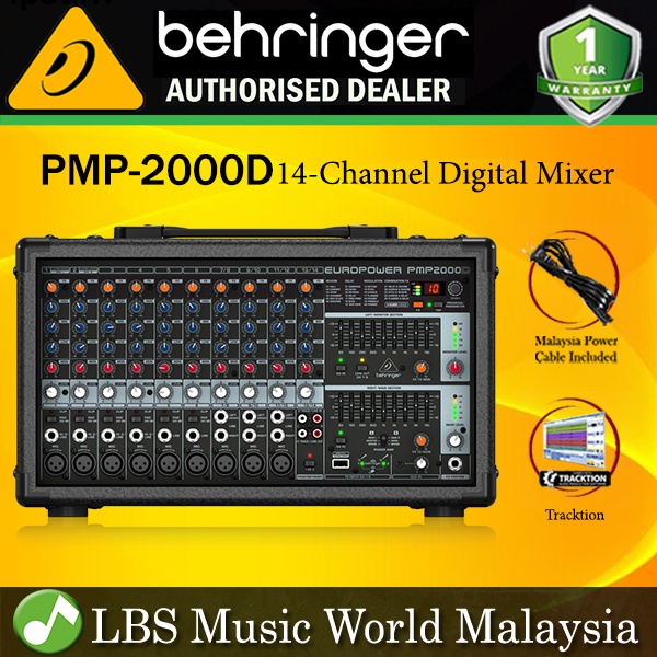 Behringer PMP-2000D 24 Bit Multi FX Processor 2 x 165W 250W Powered ...