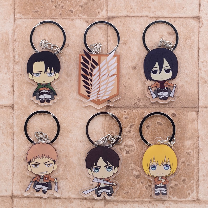 Attack on Titan Keychain Double Sided Acrylic Key Chain Pendant Anime ...