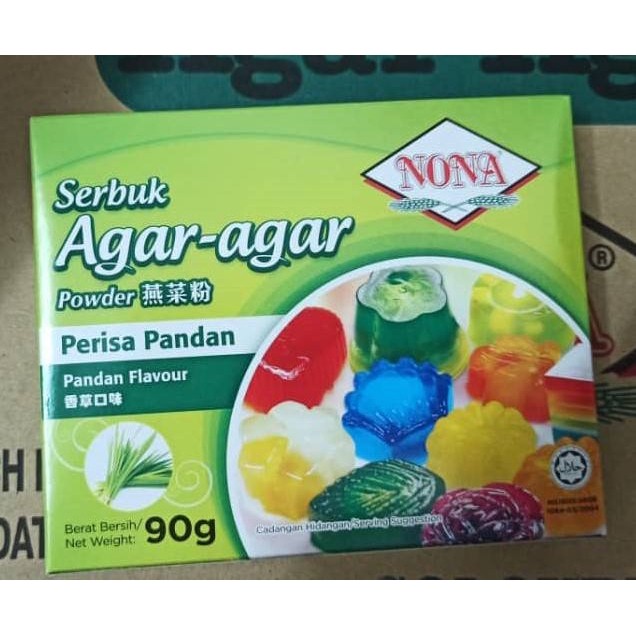 Nona brand Agar-agar Jelly Powder Serbuk Perisa Pandan Ros Rose ...