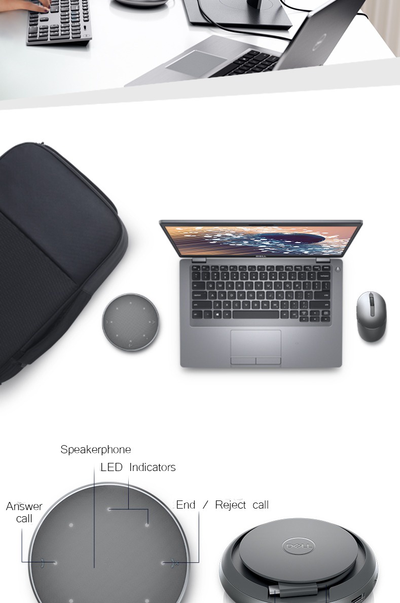 Dell Mobile Speakerphone - MH3021P w/ All-in-one Adapter USB-C for ...