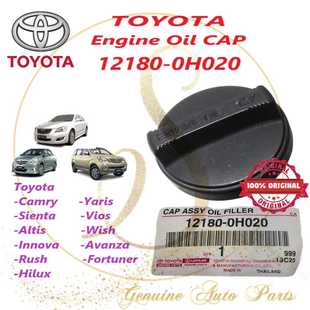 ( 100% ORIGINAL ) TOYOTA Engine Oil Cap 12180-0H020 Toyota Vios Camry ...
