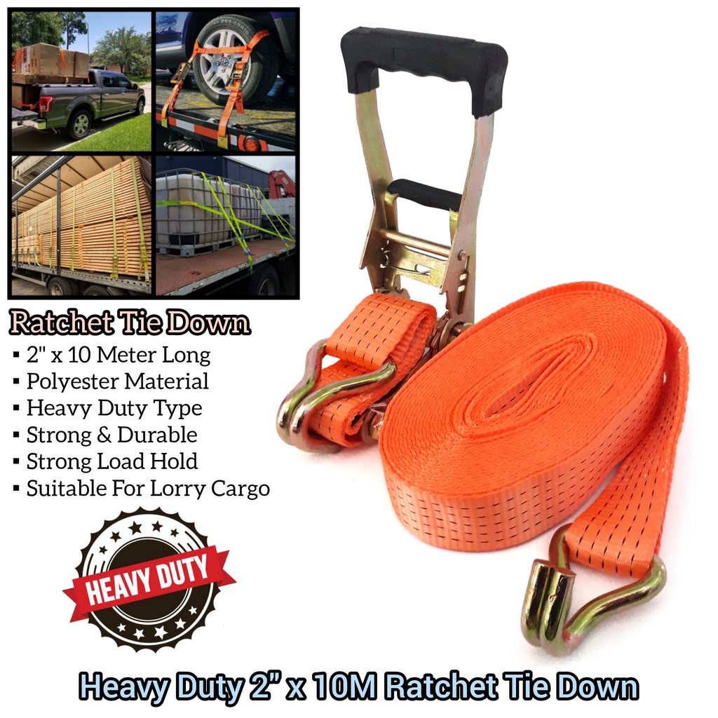 SUPER HEAVY DUTY LORRY TIE DOWN STRAP BELT 2" X 10M FOR TRANSPORTING ...
