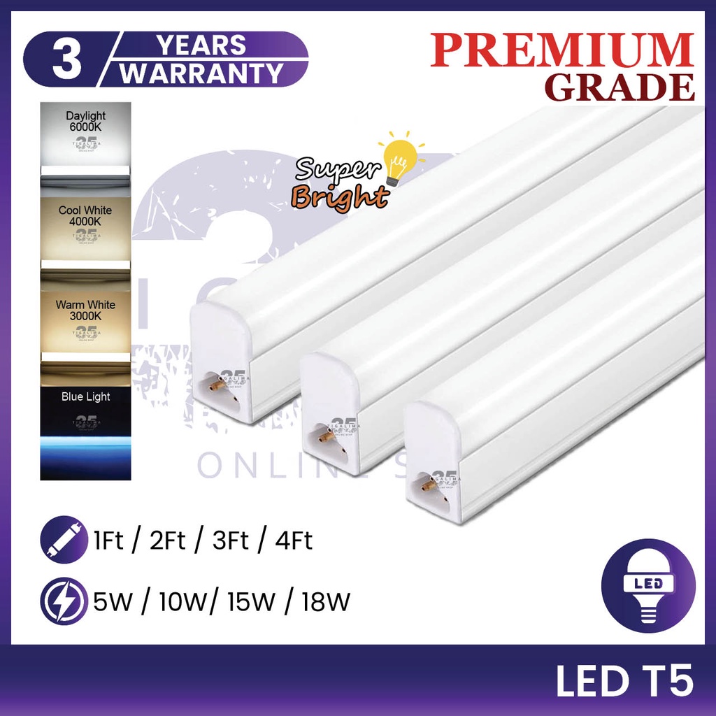 PREMIUM LED T5 Tube Light Wall Ceiling Strip Lighting Cabinet Plaster ...