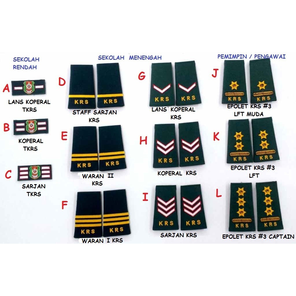 PANGKAT KRS / TKRS PEGAWAI / PELAJAR (JENIS KAIN) | Shopee Malaysia