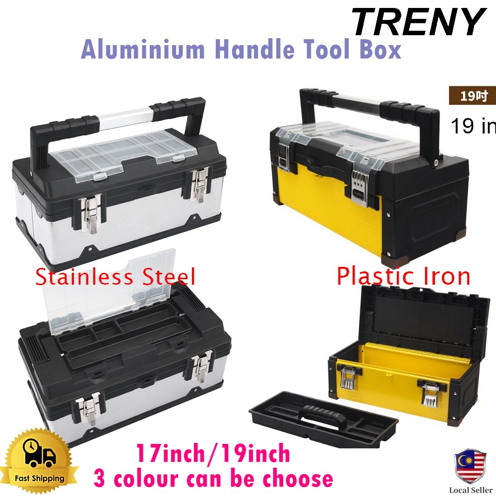 TRENY Stainless Steel Toolbox With Aluminium Handle Tool Box Hardware ...