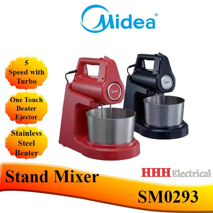 Midea Stand Mixer 2.5L Stainless Steel Bowl 5-Speed SM0293 | Shopee ...
