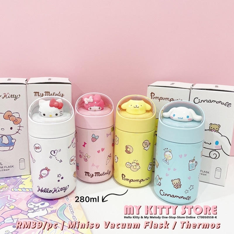 Miniso X Sanrio Characters Hello Kitty Pompompurin Vacuum Flask My ...