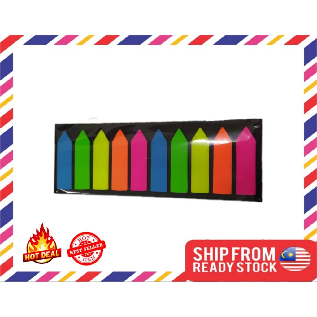 Sticky Notes Arrow 10 pads Multiple Colours / Pelekat Nota / Pelekat ...