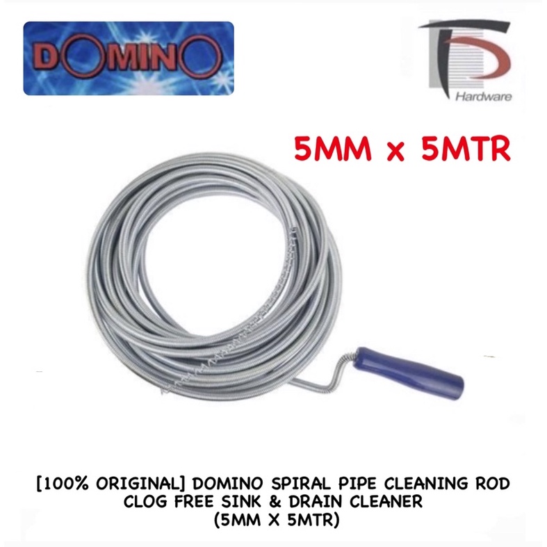 [100% ORIGINAL] DOMINO SPIRAL PIPE CLEANING ROD CLOG FREE SINK & DRAIN ...