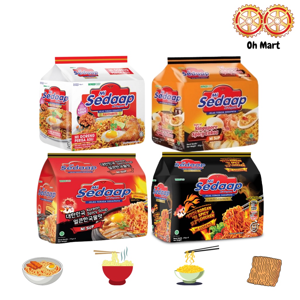 Mi Sedaap Asli/ Korean Spicy Soup/ Korean Spicy Chicken Instant Noodles ...