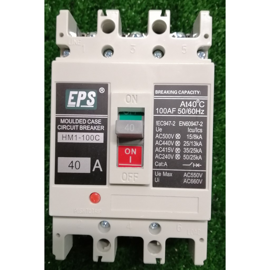 EPS HM1-100C 40A 63A 100A 3Pole MCCB 25KA | Shopee Malaysia