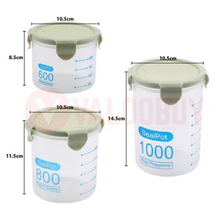 BEKAS PLASTIK BULAT 600ML / 800ML / 1000ML KEDAP KEDAP UDARA BEKAS ...