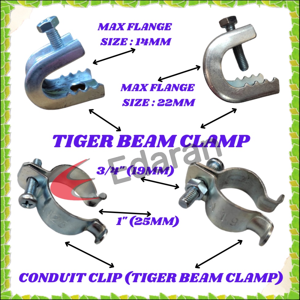 TIGER BEAM CLAMP AND CONDUIT CLAMP (FOR TIGER BEAM CLAMP USE) | Shopee ...