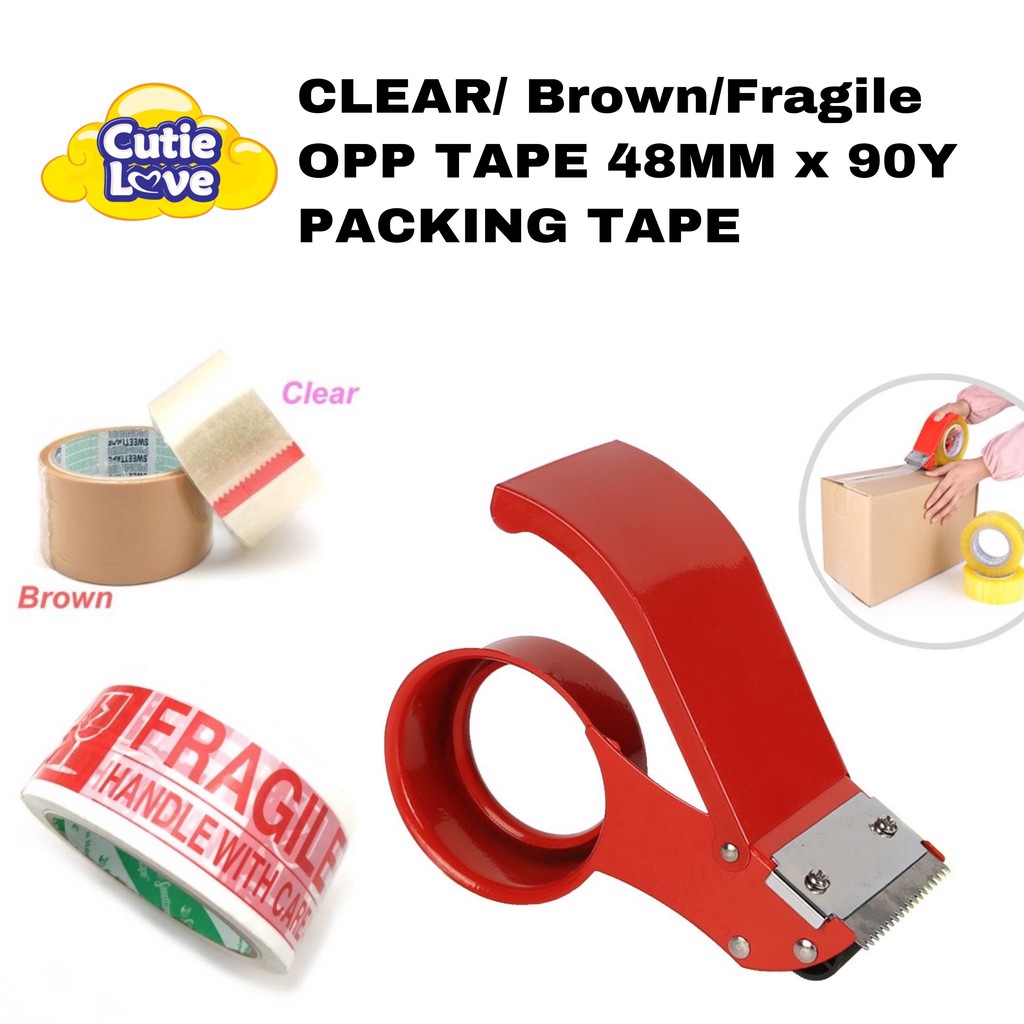 [READY STOCK] CLEAR/ BROWN/FRAGILE OPP TAPE 48MM x 90Y PACKING TAPE ...