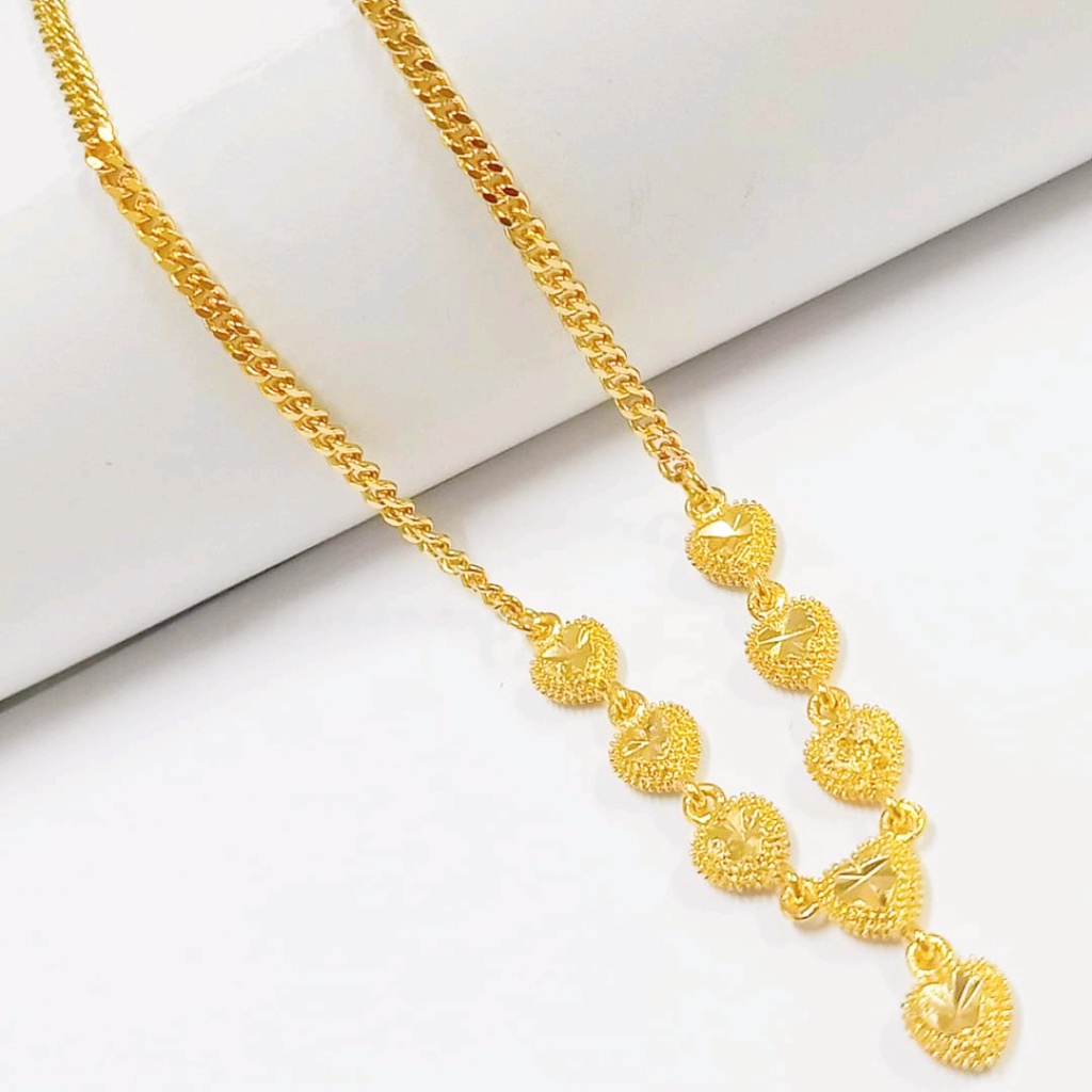 Necklace Rantai Leher Emas Korea 24k GOLD PLATED | Shopee Malaysia
