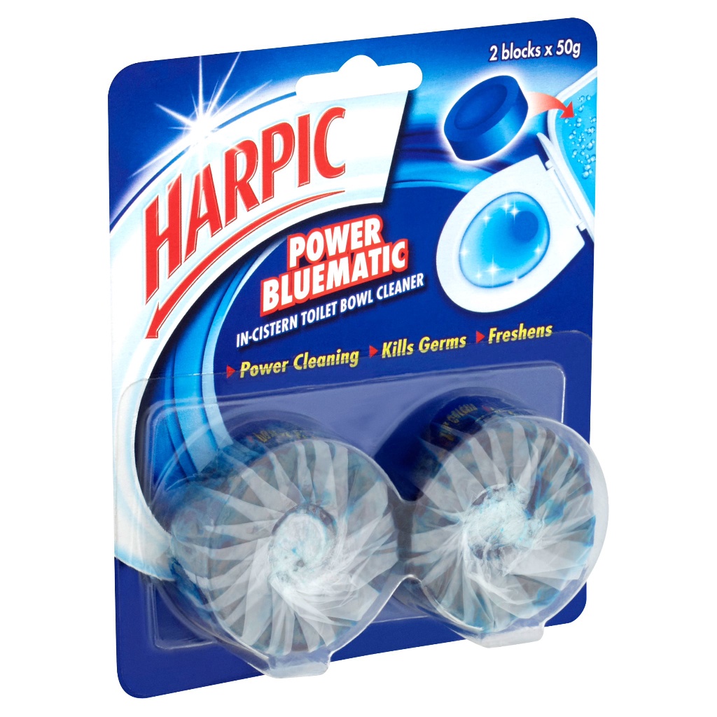 Harpic Power Bluematic Toilet Block (50g x 2 blocks) [Value Pack ...