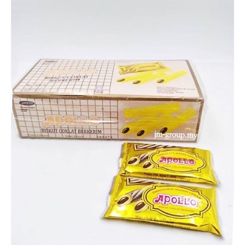 Apollo Stick Chocolate Wafer Cream Biscuit 30PCS Ready Stock | Shopee ...