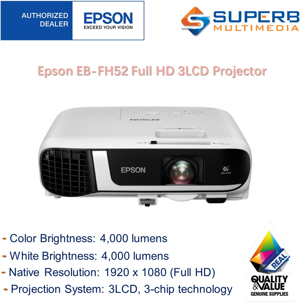 Epson EB-FH52 Full HD 3LCD Projector [V11H978052] | Shopee Malaysia