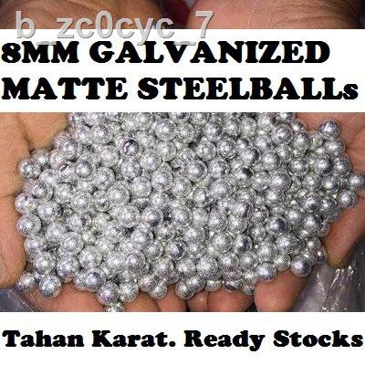 ₪ 100 biji 8mm 8 mm Galvanized Matte Steel Balls Steelball Guli Besi ...