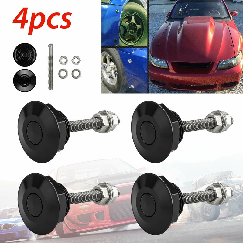 4pcs Push Button Quick Release Hood Bonnet Pins Lock Clip Car Bumper ...