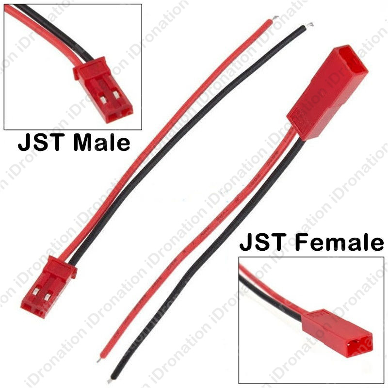 【JST】DIY Drone 10CM 100MM JST 2 PIN RC Lipo Battery Connector 2.54MM ...