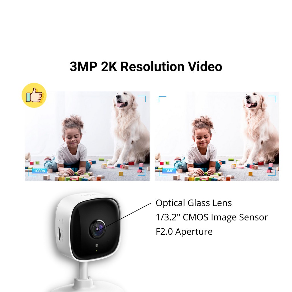 TP-Link WiFi Camera 3MP 2K Resolution CCTV WIFI Camera with Amazon Safety CLOUD and Sirim ...