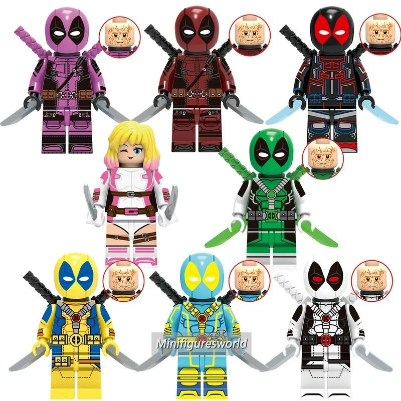 Toys Gifts Minifigures New Deadpool Tron X-Men Gwenpool Pink Deadpool ...