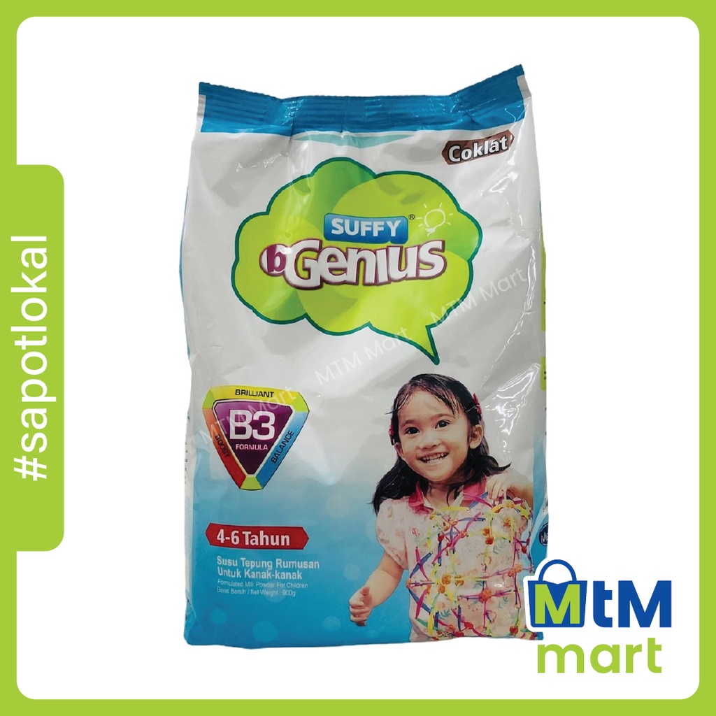 Suffy B Genius Coklat 900g / Susu Tepung Rumusan Untuk Kanak-Kanak 4-6 ...