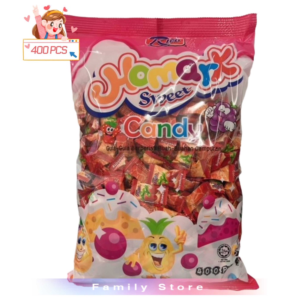 RICO HOMARK CANDY 400PCS (LAICI/PINEAPPLE/STRAWBERRY) | Shopee Malaysia