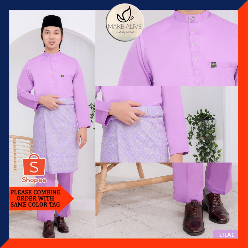 BAJU RAYA [S M L XL 2XL 3XL 4XL 5XL] LILAC PURPLE Baju Melayu AL HABIB ...