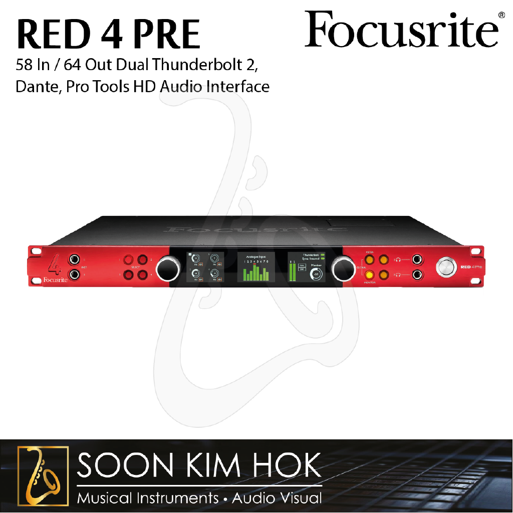 FOCUSRITE RED 4 PRE 58 In / 64 Out Dual Thunderbolt 2, Dante, Pro Tools ...