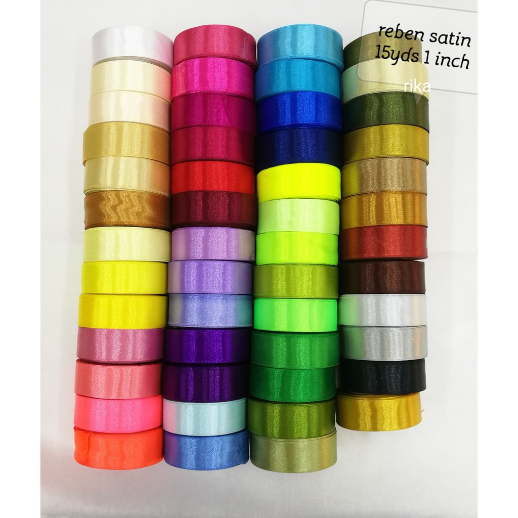 Reben satin 1inch 15yd satin ribbon 1gulung | Shopee Malaysia